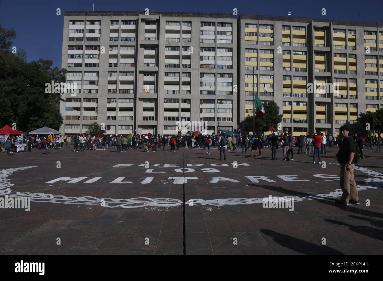 MEXICO CITY, MEXICO - OCTOBER 2: Integrants of Movement 68 take part ...
