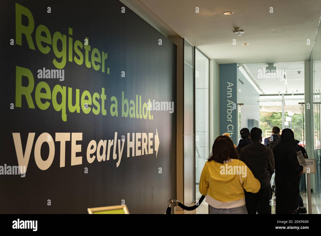Early voters line up to cast their ballots for the 2020 general ...