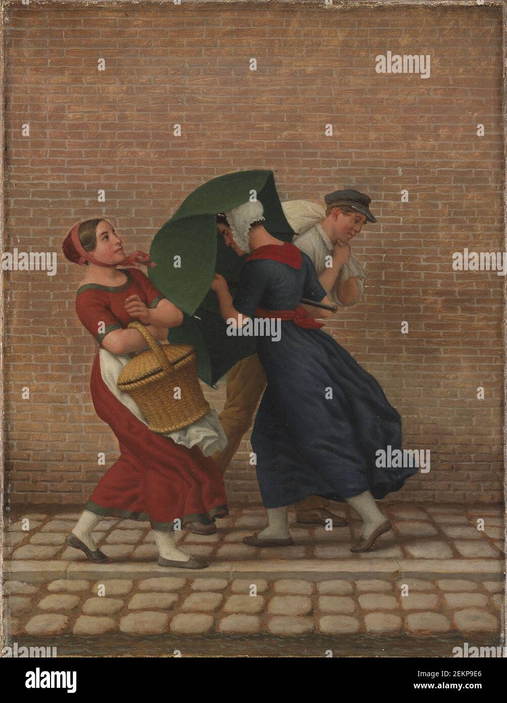 Street Scene in Windy and Rainy Weather Stock Photo - Alamy