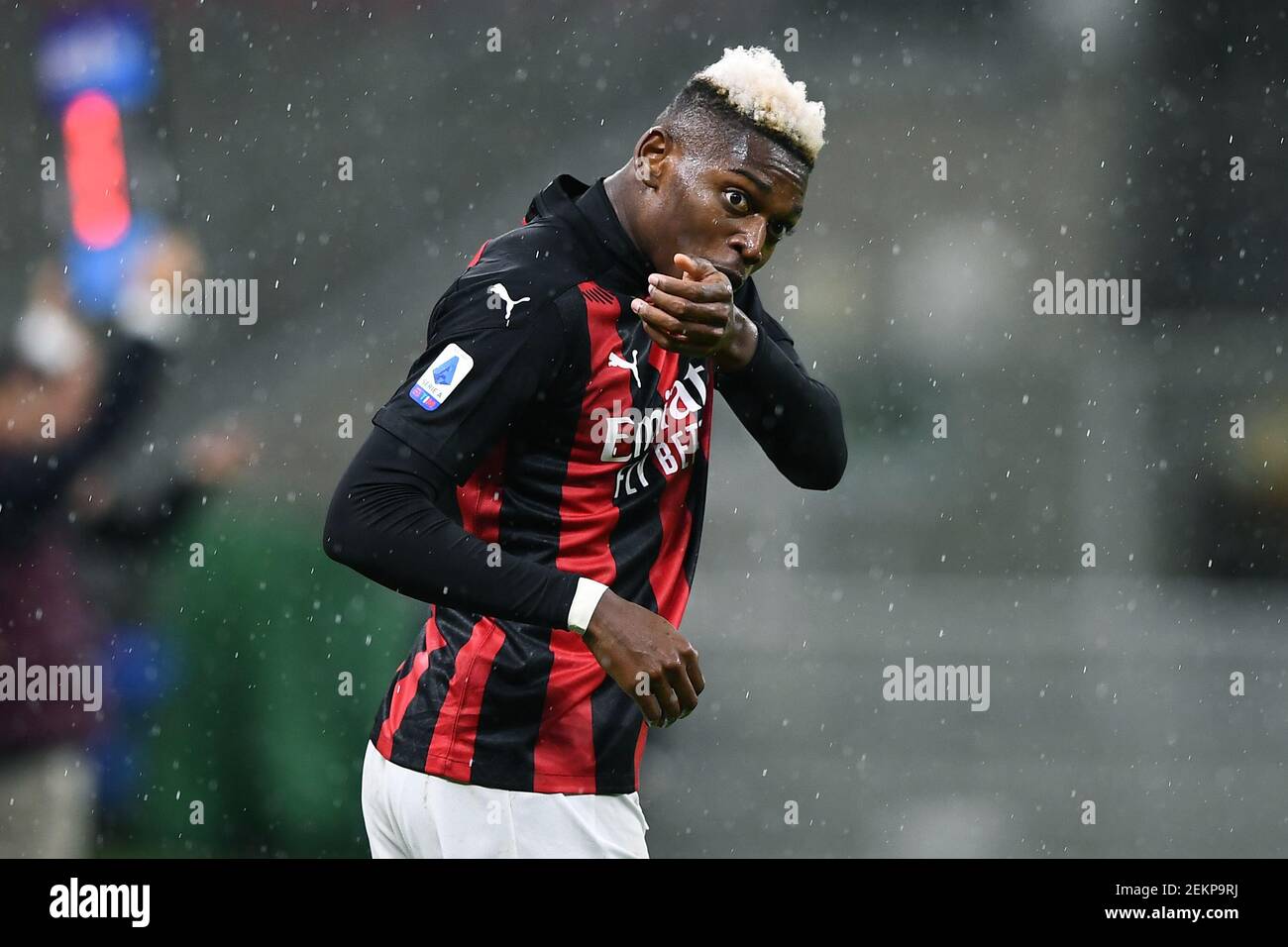 Rafael Leao of AC Milan celebrates after scoring a goal during the ...