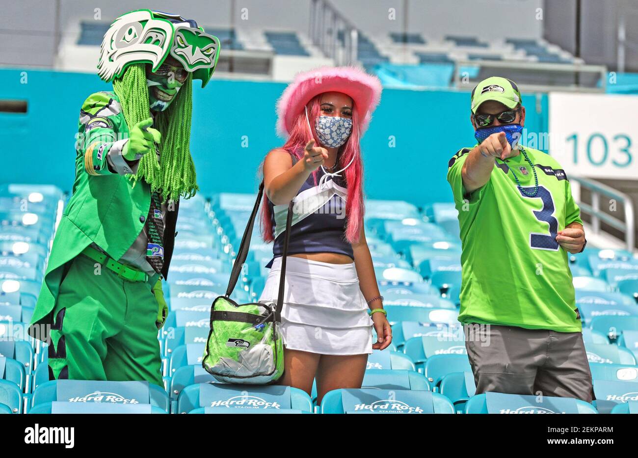 Seattle Seahawk fans show their support before the game against the ...