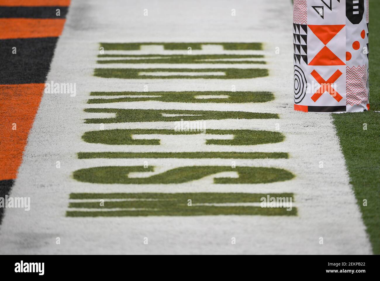 October 4, 2020: END RACISM is seen in the end zone during NFL football ...