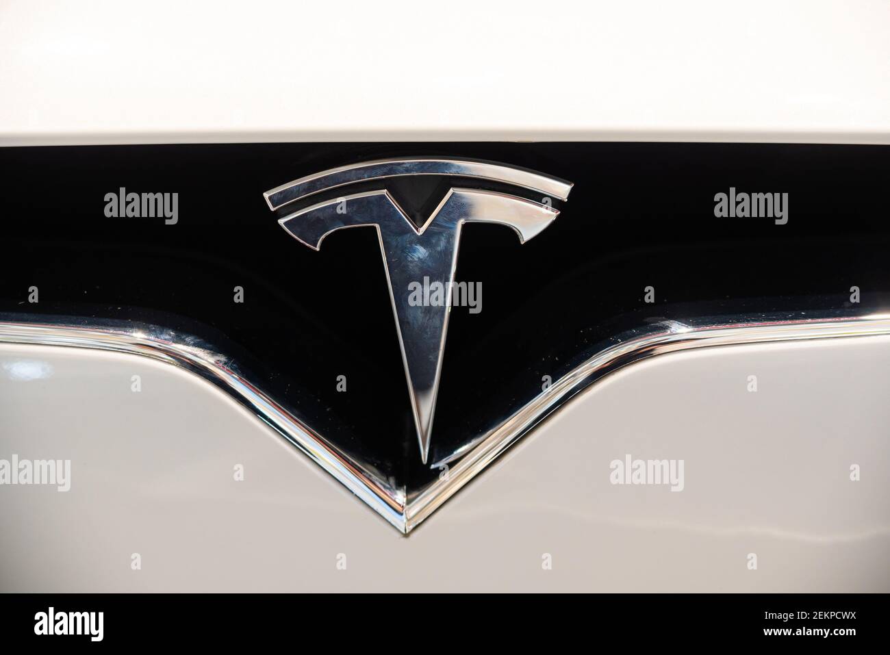 Tesla Model X electric vehicle seen at their showroom. (Photo by Alex ...