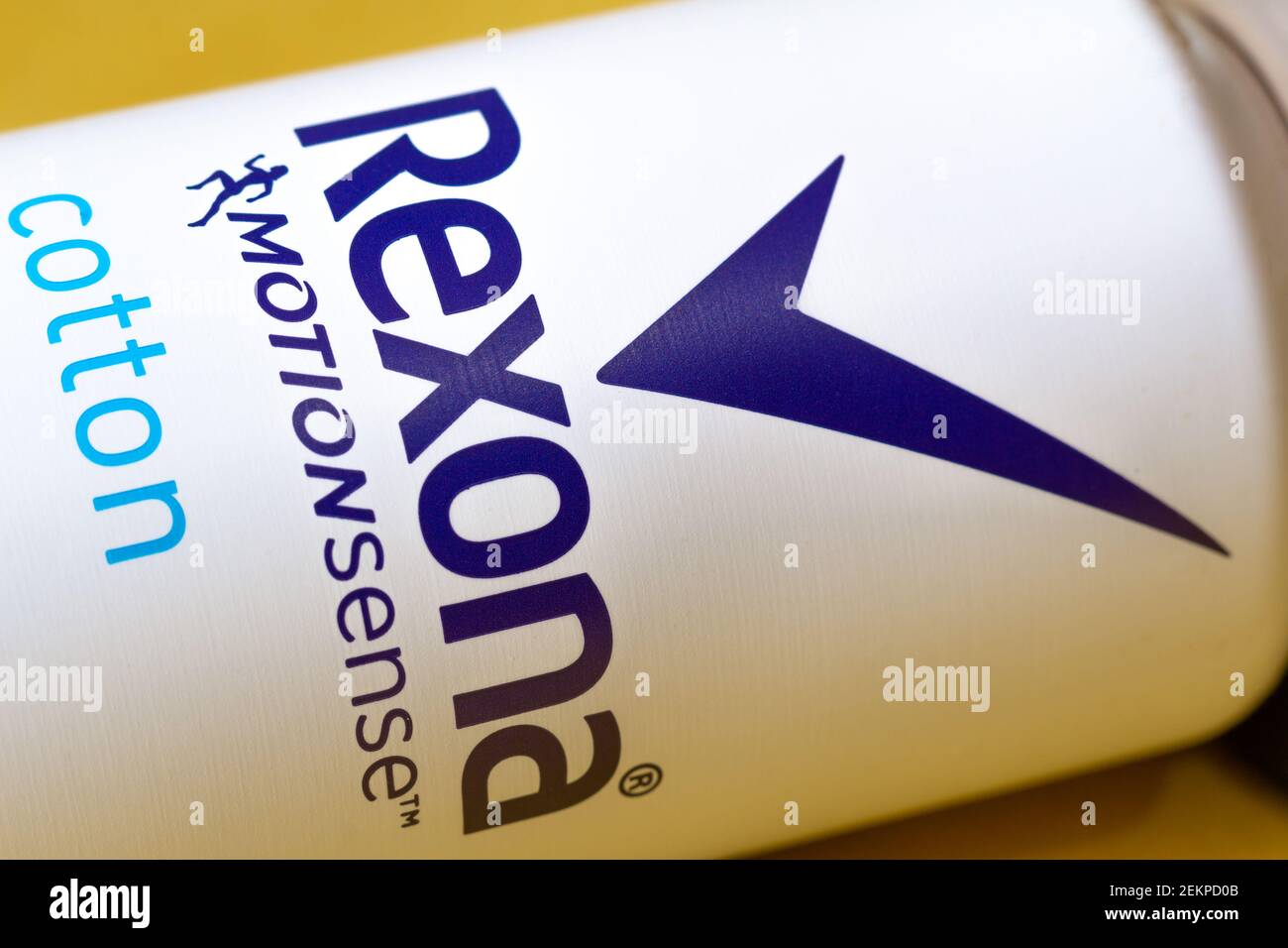 Detail of a Rexona deodorant packaging. It is a brand of hygiene ...