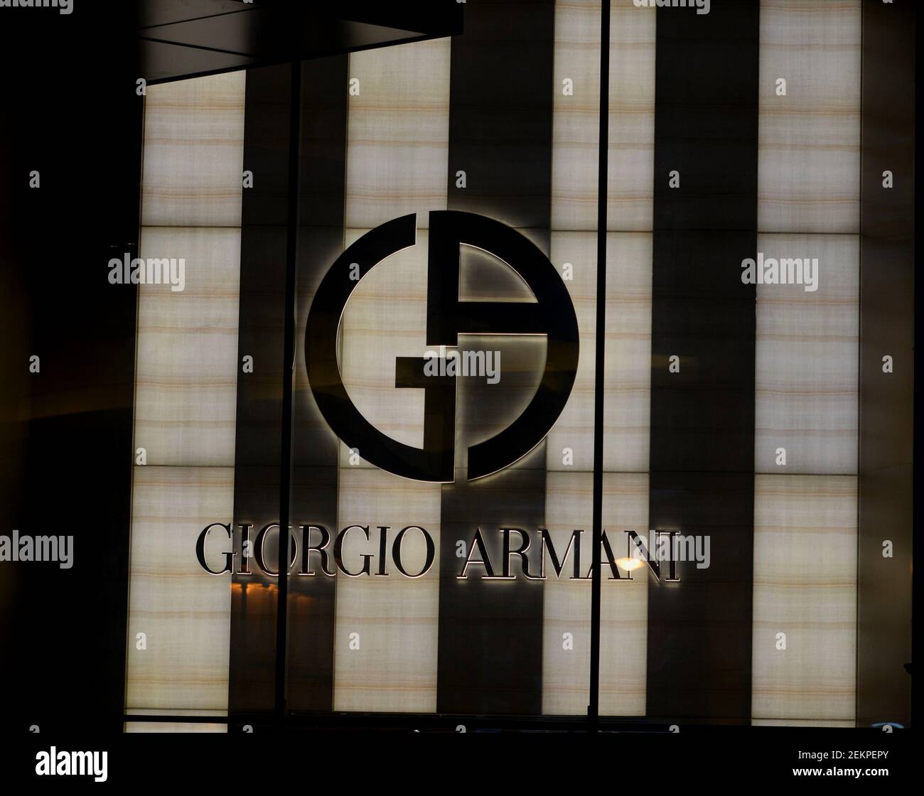 BEIJING, CHINA - OCTOBER 4, 2020 - Luxury brand Armani flagship store ...