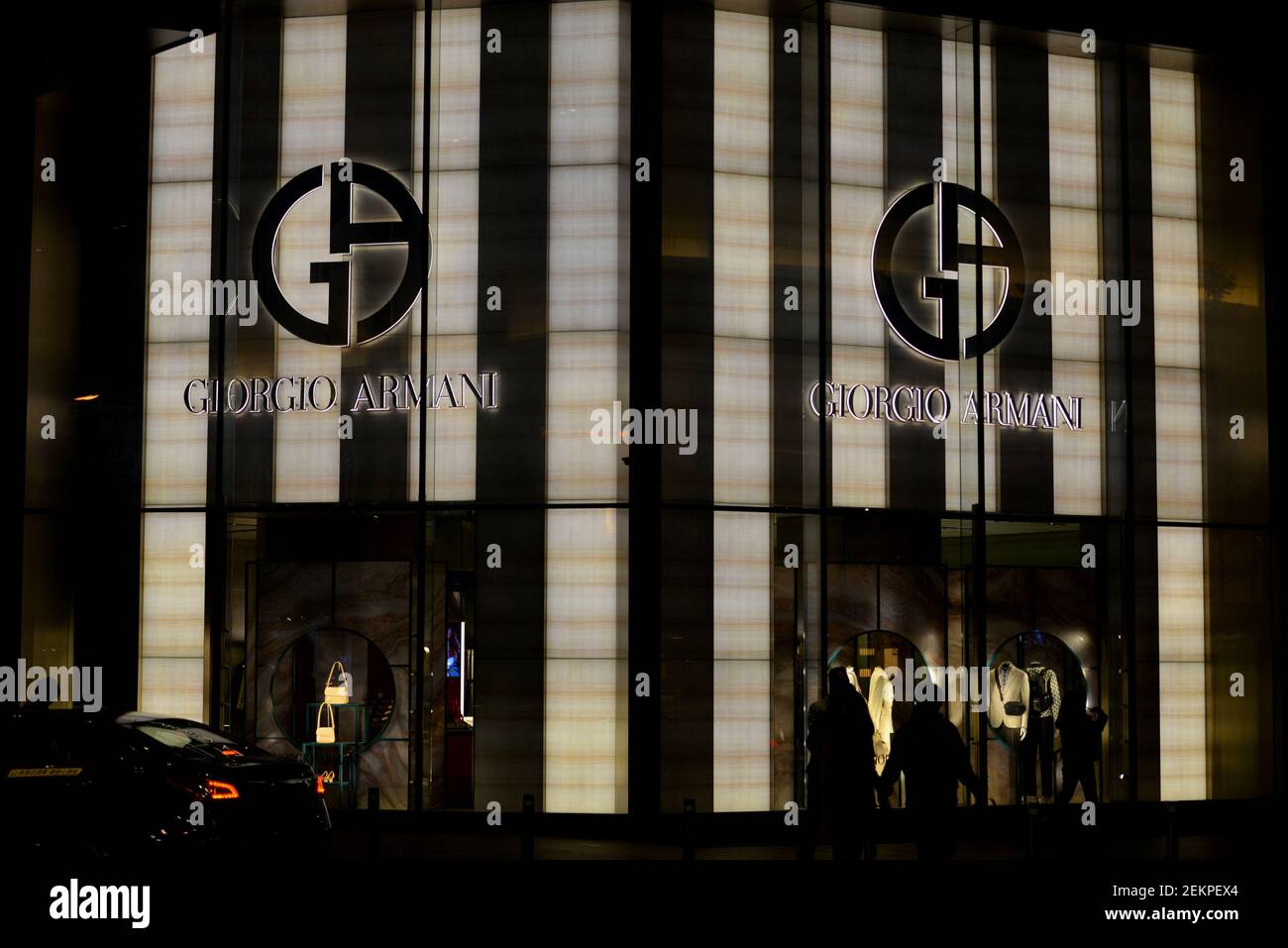 BEIJING, CHINA - OCTOBER 4, 2020 - Luxury brand Armani flagship store ...