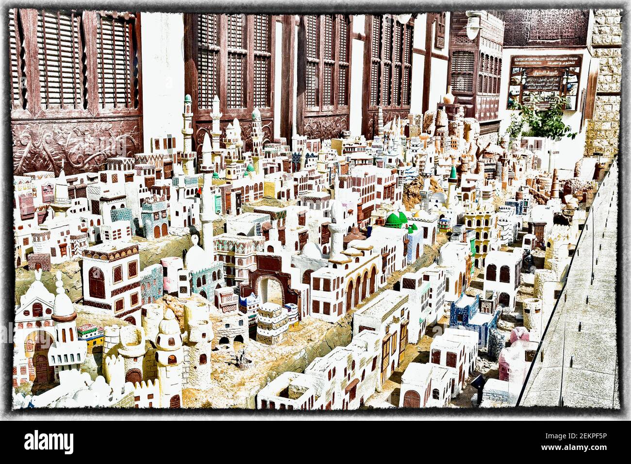 Model city made of sand - photo sketch - Jeddah Stock Photo - Alamy