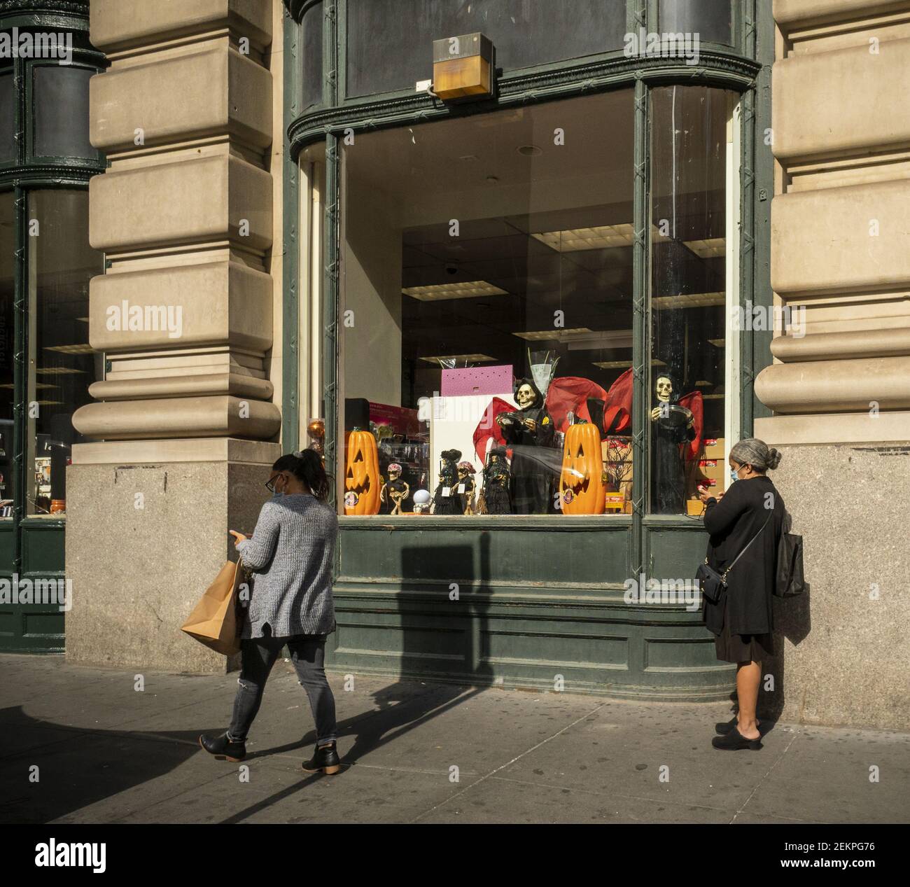 A Halloween window display in a CVS Health drugstore in New York on ...