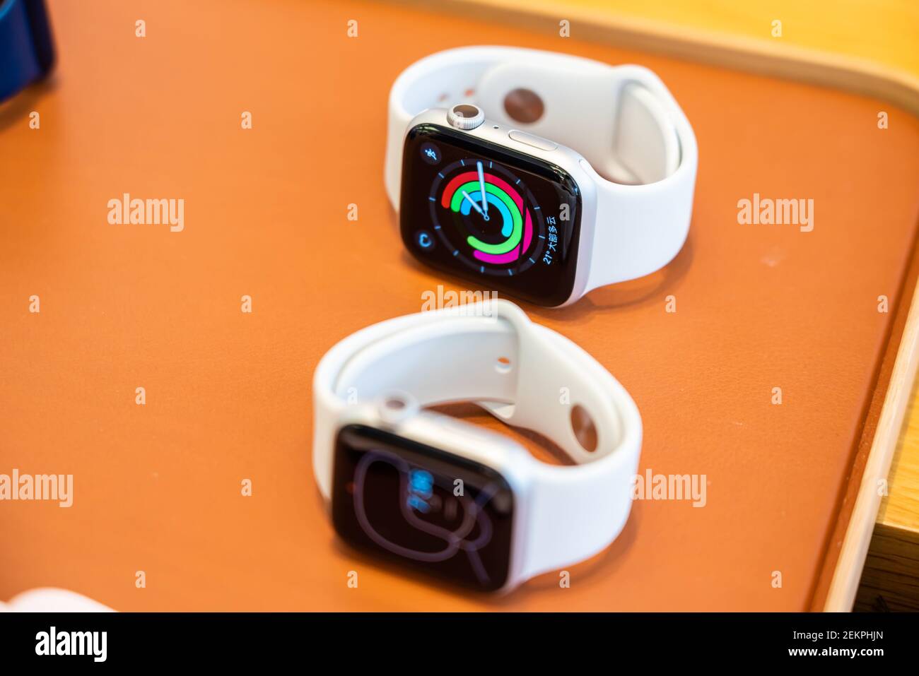 Apple Watch Series 6 displayed at an Apple retail store in Shenzhen ...