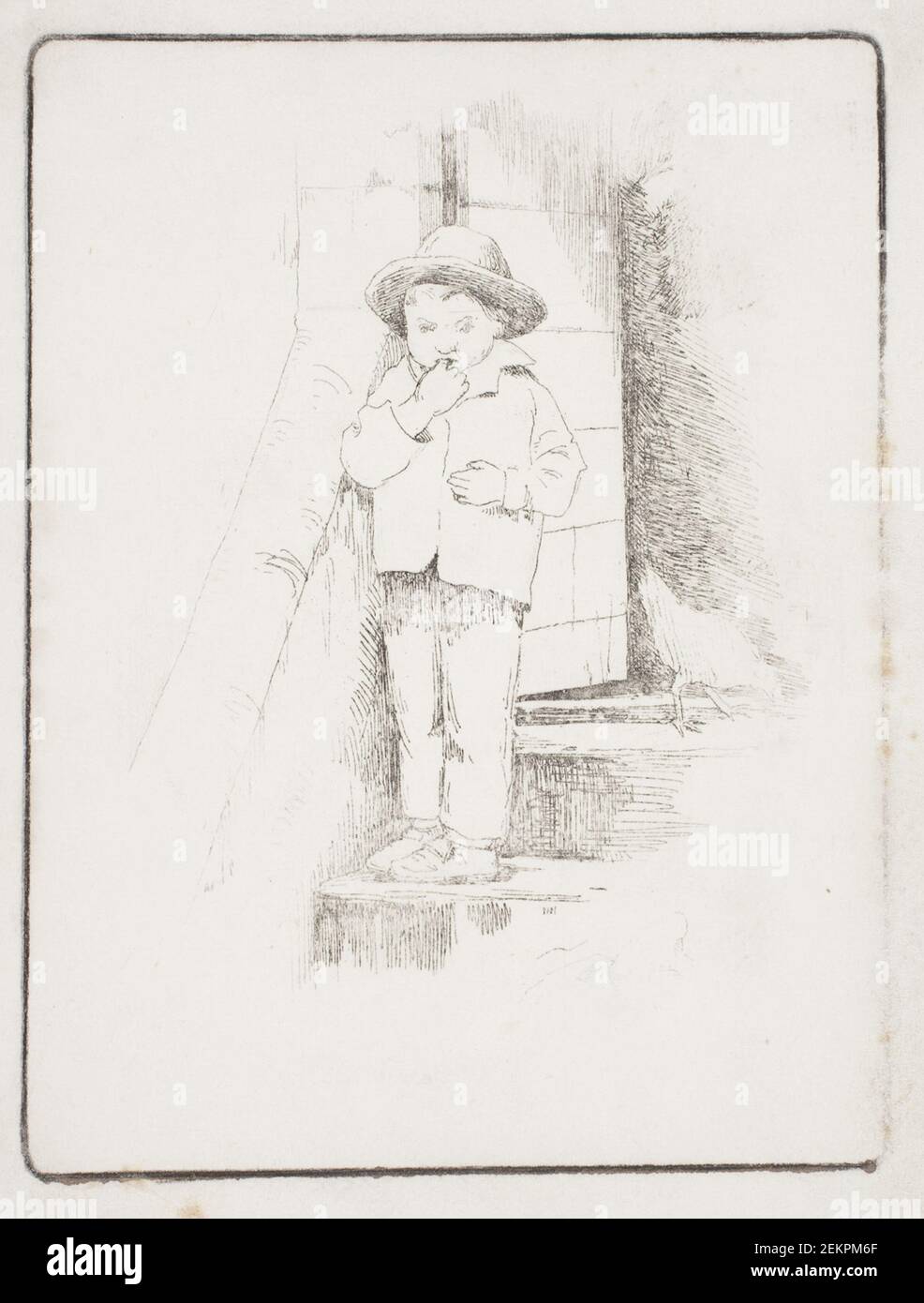 Carl Bloch (1834-1890), the boy on the stairs, 1868 Stock Photo - Alamy