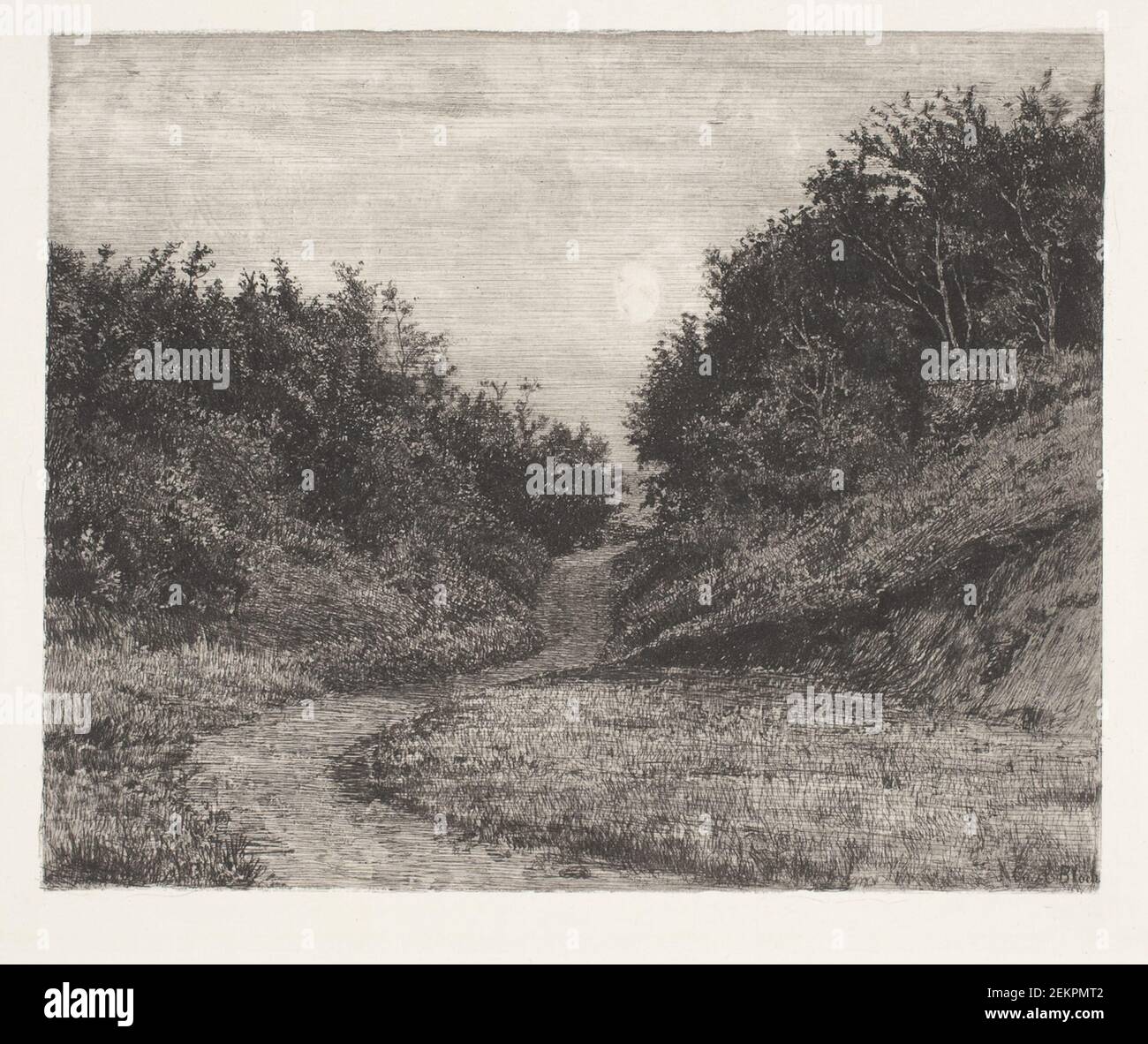 Carl Bloch (1834-1890), and Moon Norway. Hellebaek., 1883 Stock Photo ...
