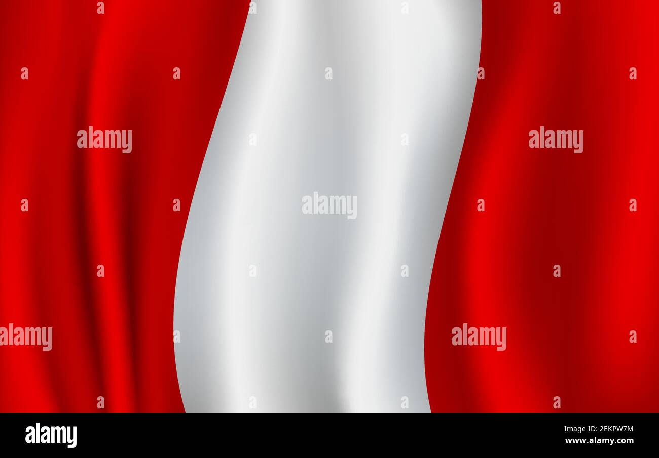 Peru flag, 3D realistic wavy banner. Vector Peruvian national flag of ...