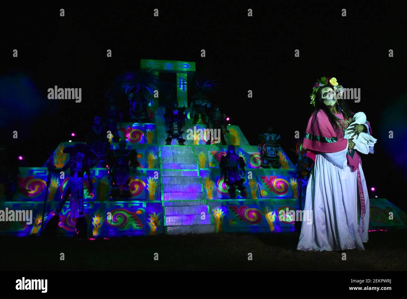 MEXICO CITY, MEXICO - OCTOBER 7: An actress with the star role of La ...