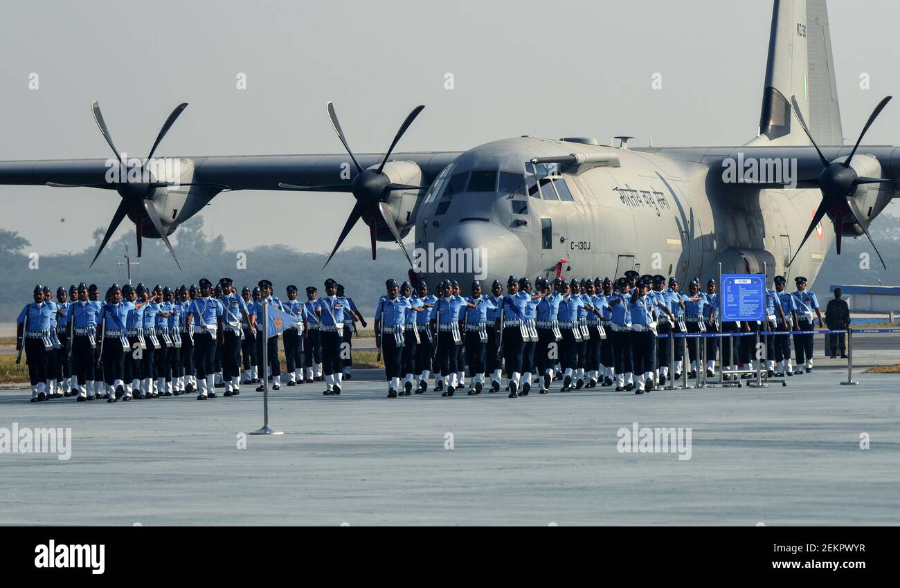 Indian Air Force (IAF) Contingent seen during the 88th Air Force Day ...