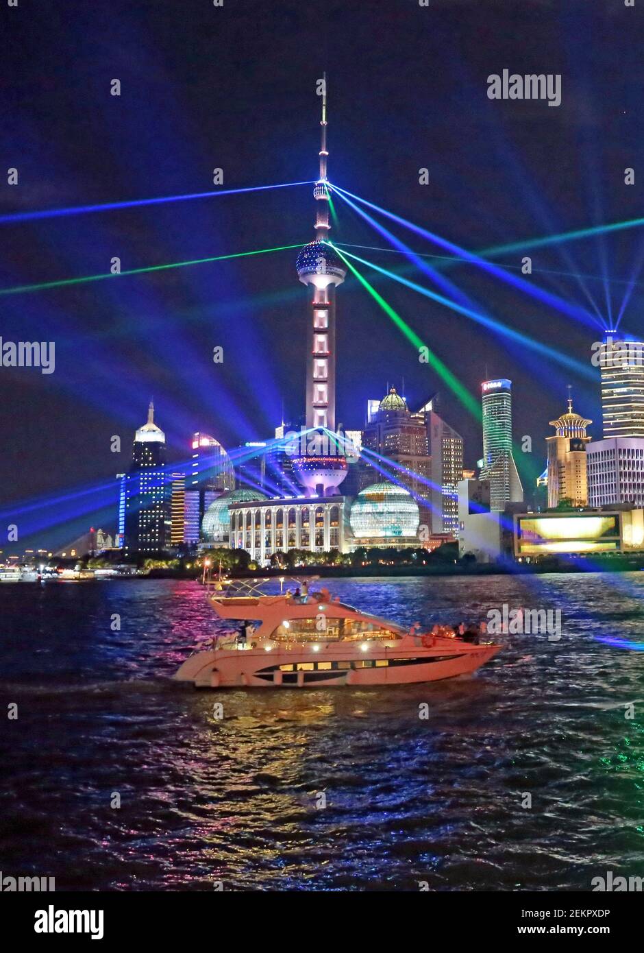 SHANGHAI, CHINA - OCTOBER 7, 2020 - Photo shot on the Bund national day ...