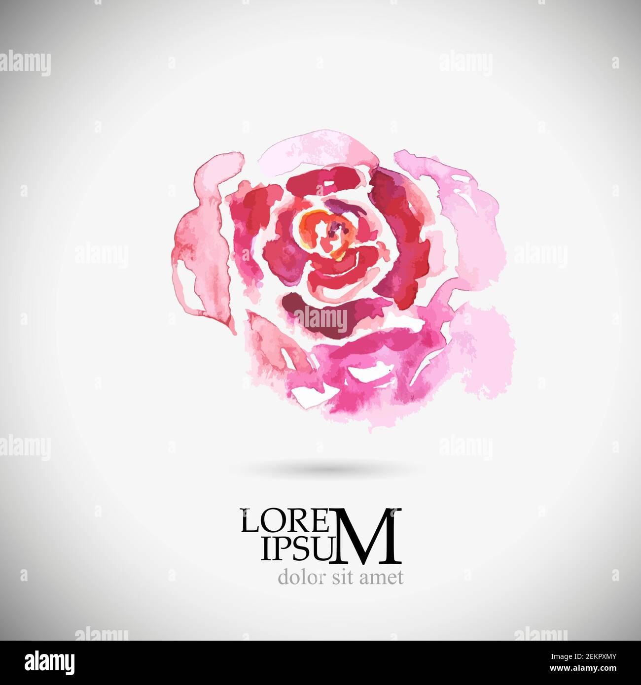 Decorative watercolor isolated flower for your design. Rose object ...