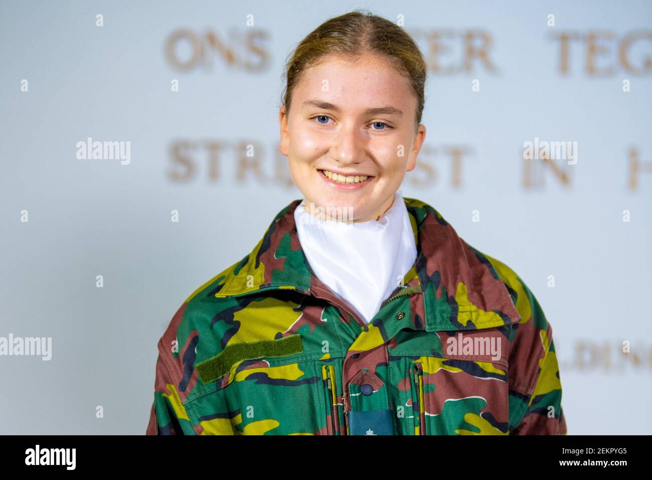 Princess Elisabeth of Belgium during the opening ceremony of the academic year 2020-2021 of the ...