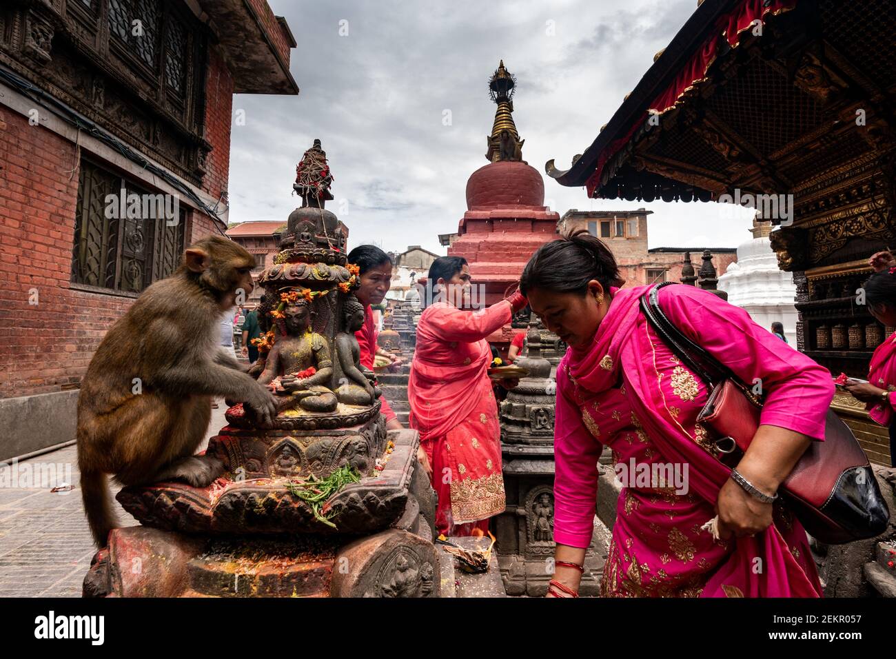 Swayambhunath, also known as the "monkey temple" due to the large amount of wild monkeys living ...