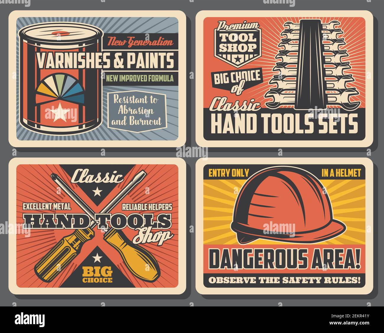 Hand tools of construction, repair work and interior design. Vector ...