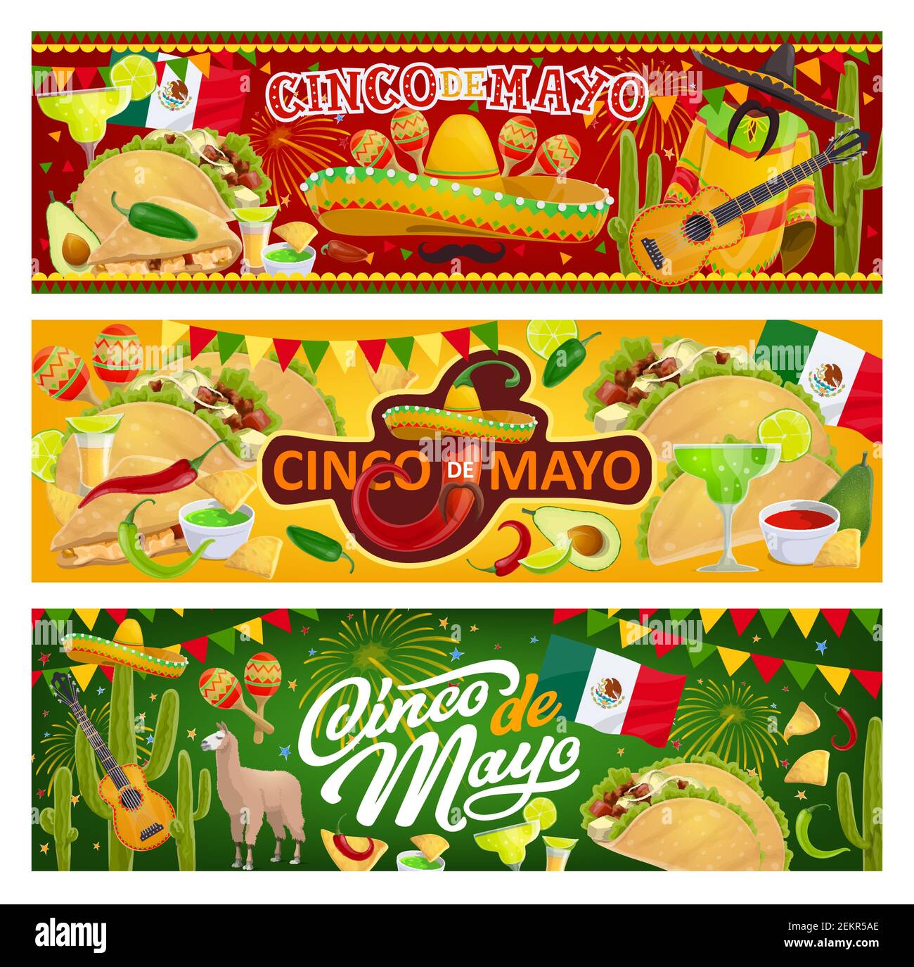 Mexican holiday Cinco de Mayo, traditional Mexico 5th May fiesta party ...