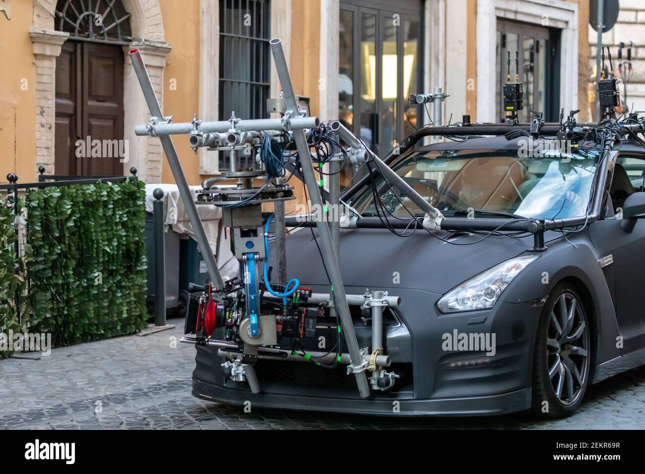 Film cameras and special cars on the movie set of "Mission Impossible 7 ...