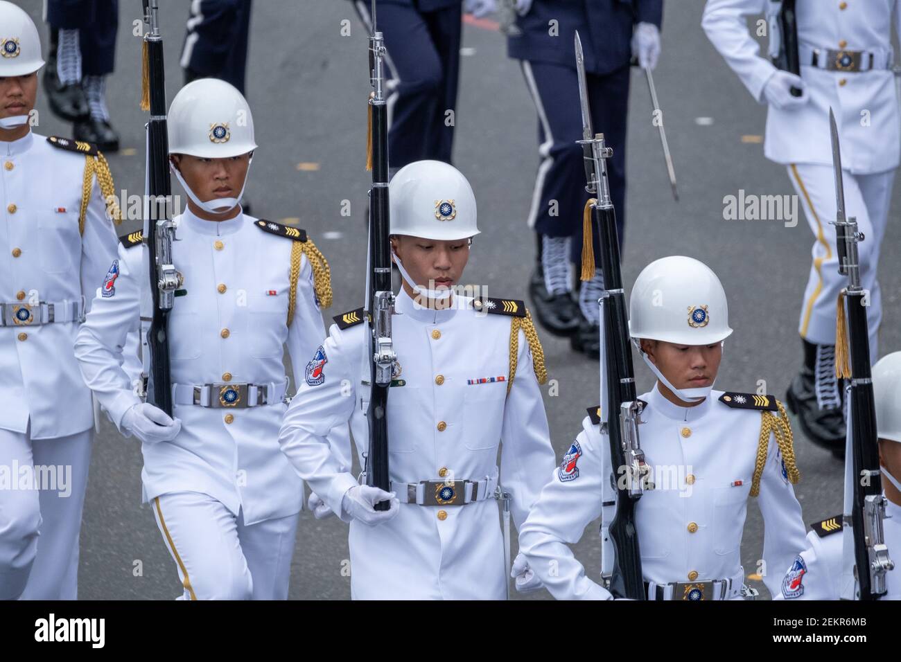 Taiwan’s Military police take part during the ceremony of Taiwan ...
