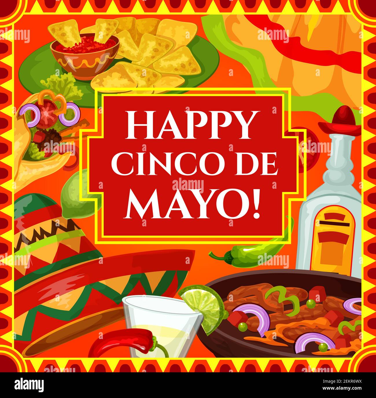 Happy Cinco de Mayo, Mexican holiday and Mexico fiesta celebration ...