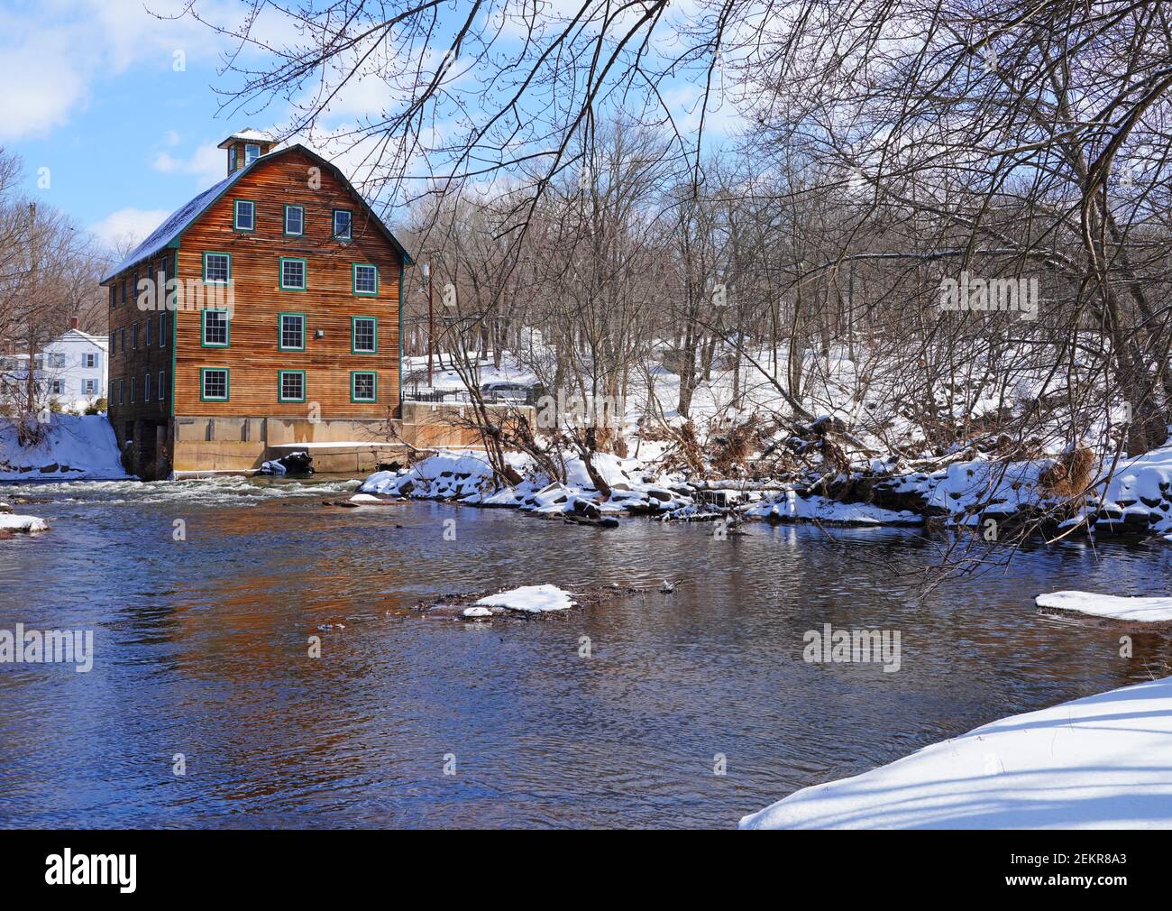 HILLSBOROUGH, NJ --20 FEB 2021- Winter view of the landmark Neshanic ...