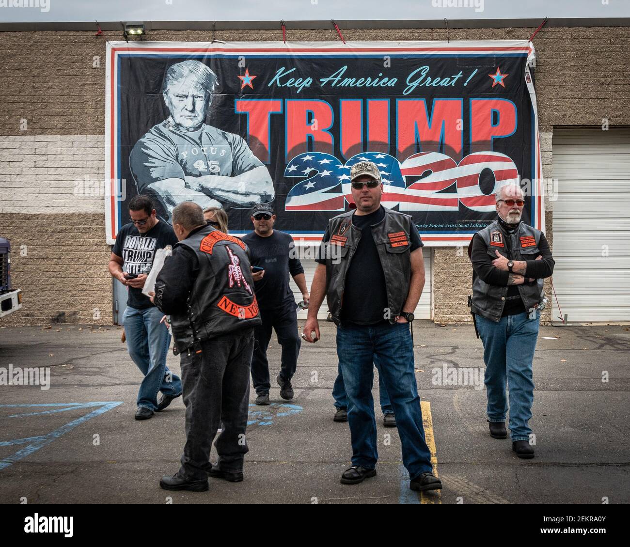 Trump supporters attend an America First rally in Ronkonkoma, New York ...