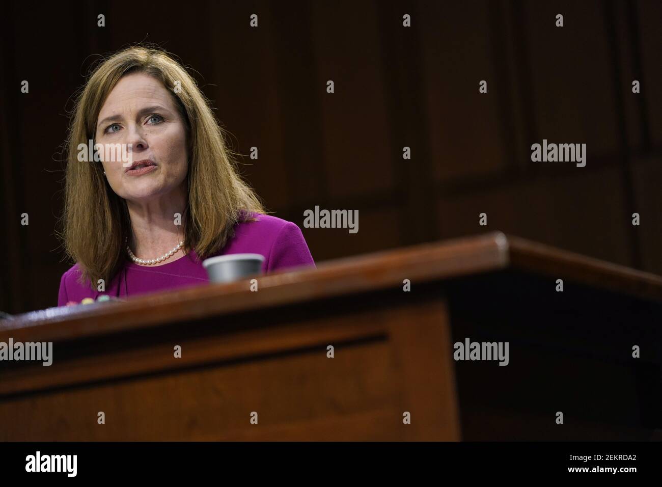 Supreme Court nominee Amy Coney Barrett speaks during a confirmation ...