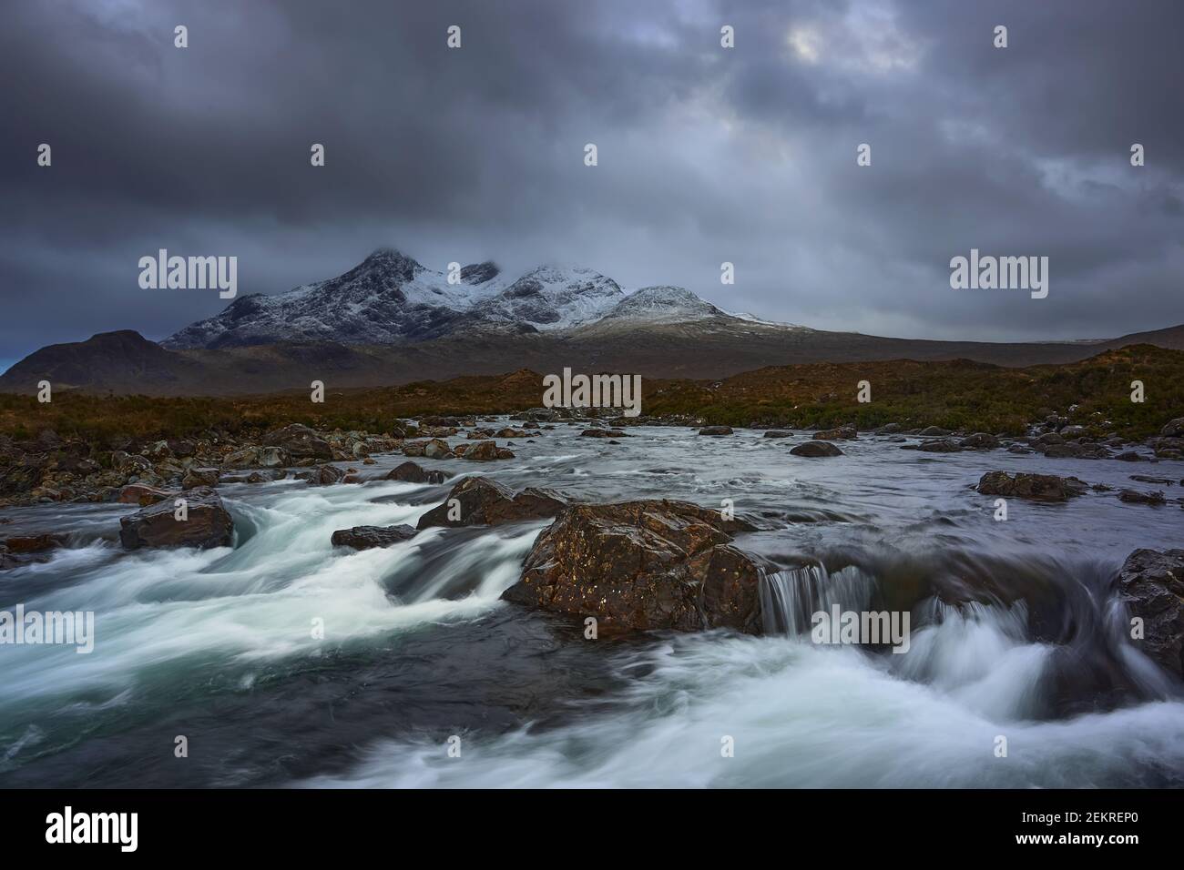 Long exposure of water over rocks and small waterfall on the River ...