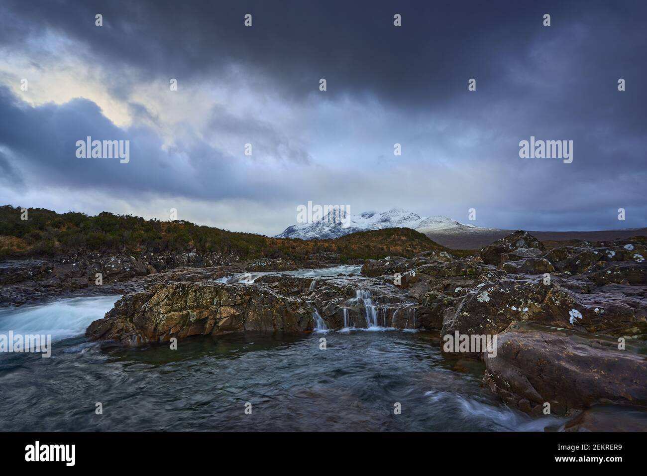 Long exposure of water over rocks and small waterfall on the River ...