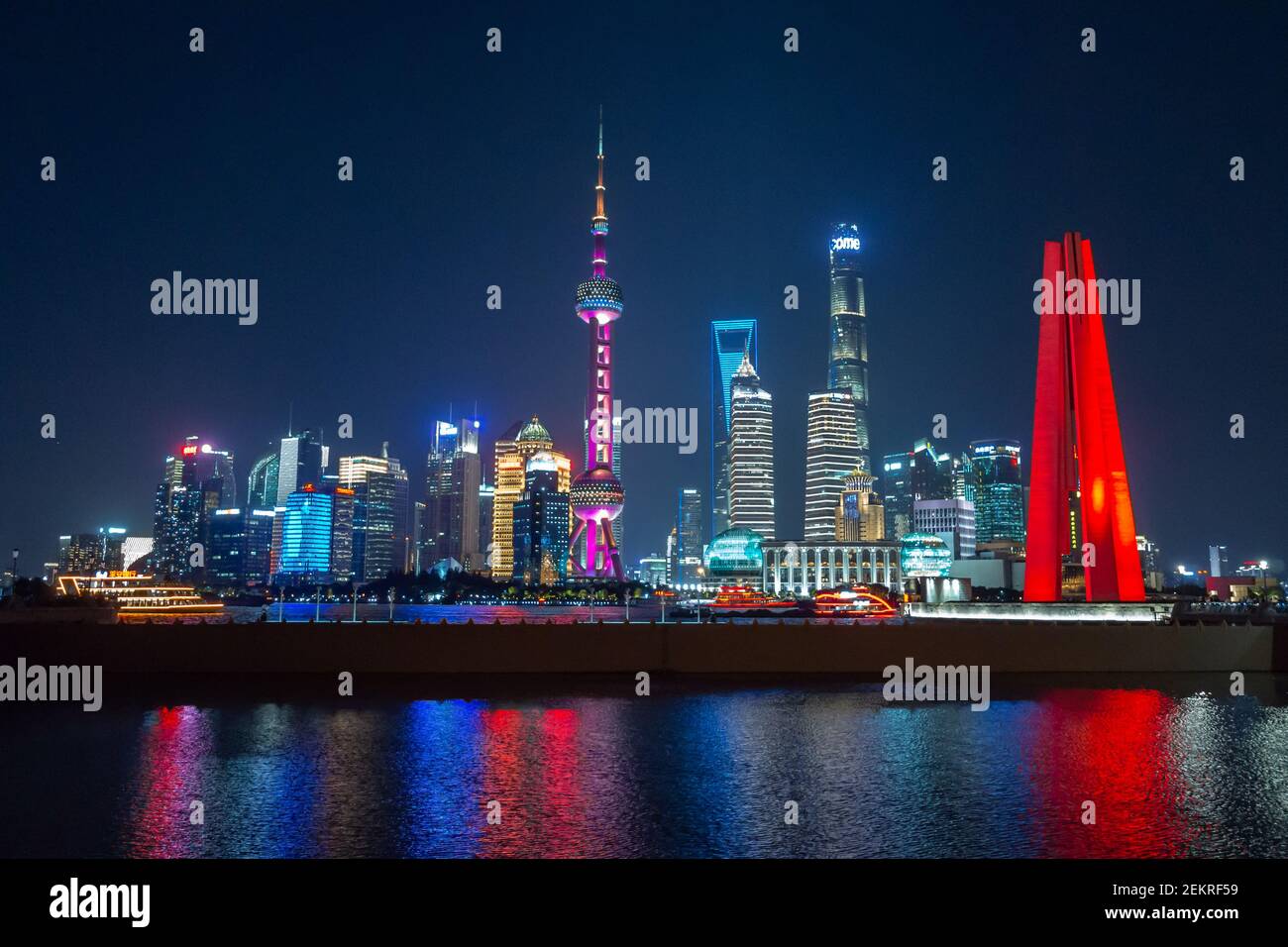 The skyline composed of local landmarks including skyscrapers including ...