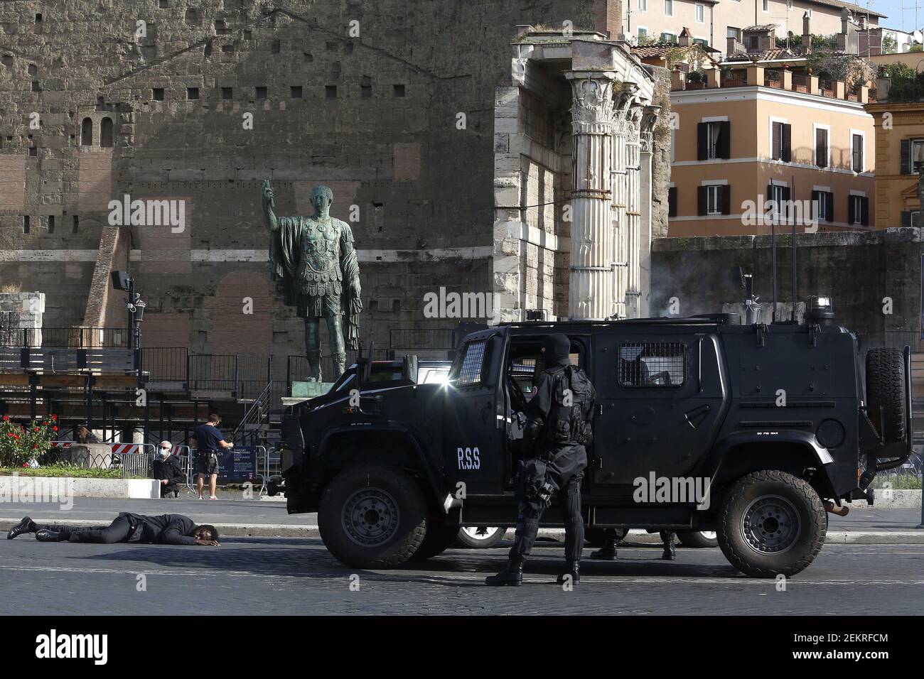 An armored tank on the set of the film Mission Impossible 7 at Imperial ...