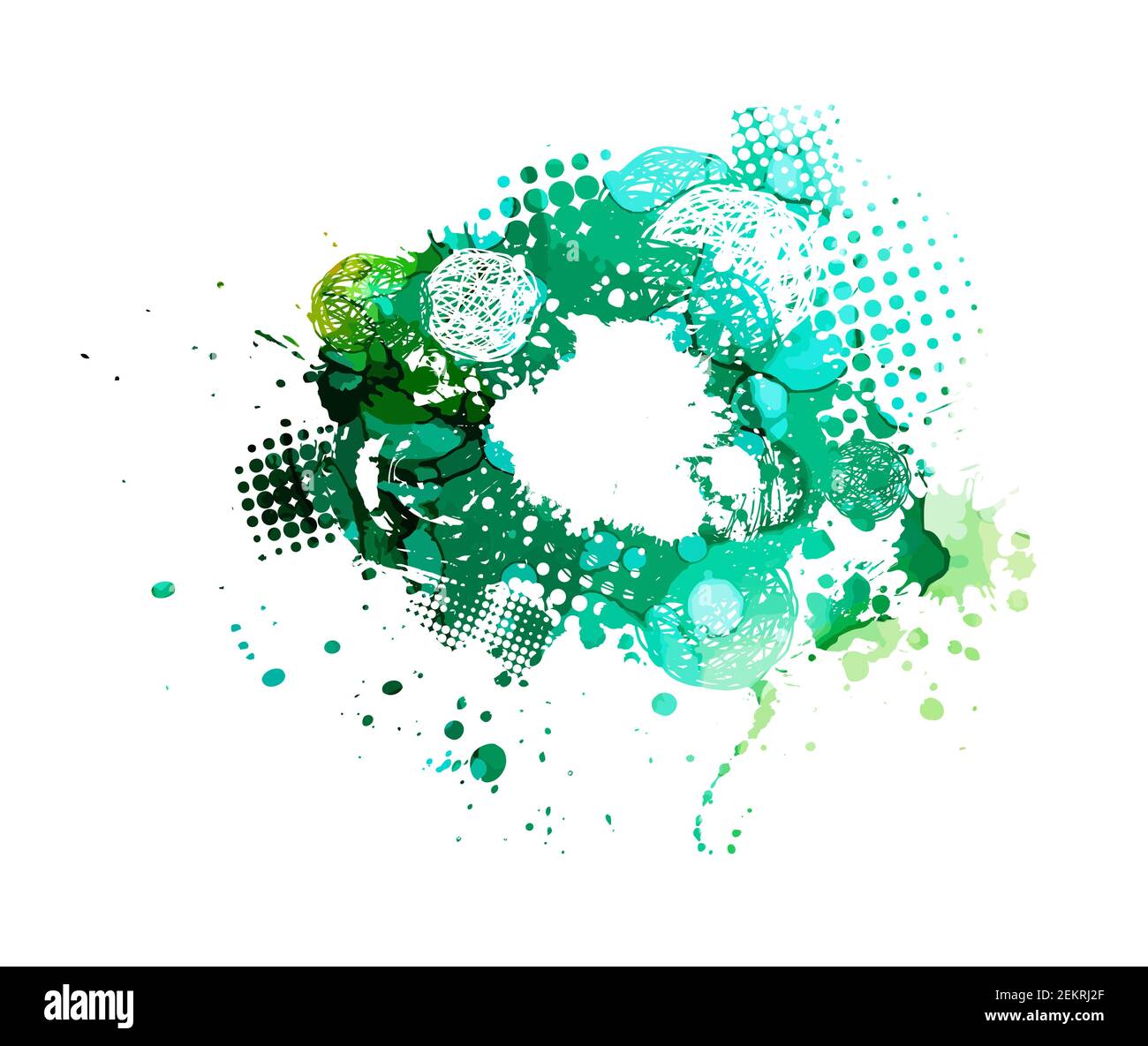 Splodge green paint and brush hi-res stock photography and images - Alamy