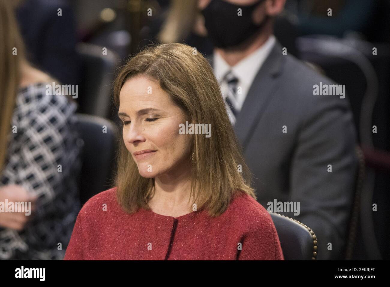 Supreme Court Justice nominee Amy Coney Barrett testifies before the ...