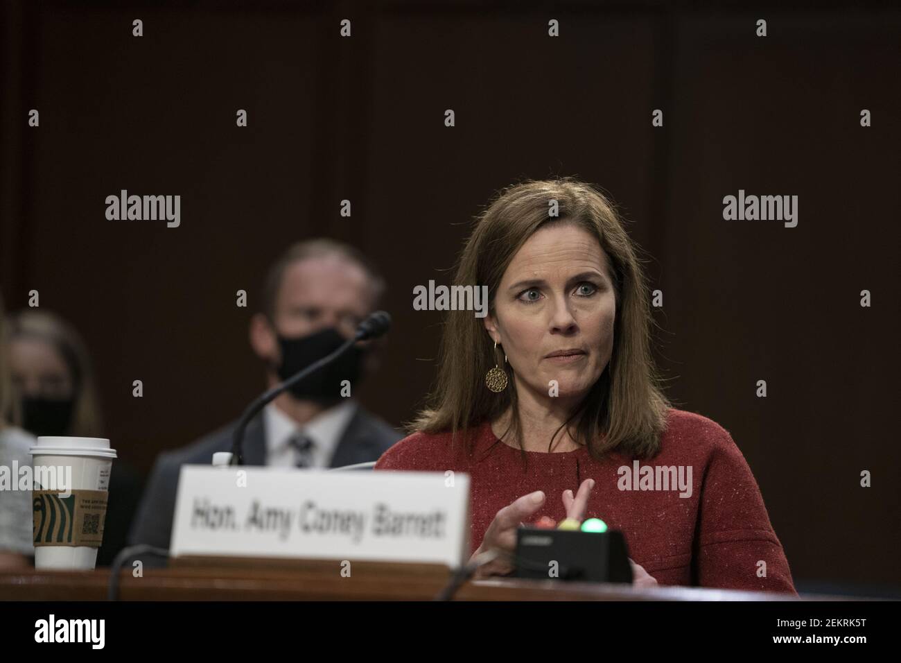 Supreme Court nominee Judge Amy Coney Barrett speaks during her ...