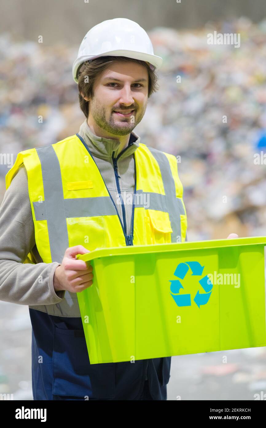 a worker in recycle center Stock Photo - Alamy