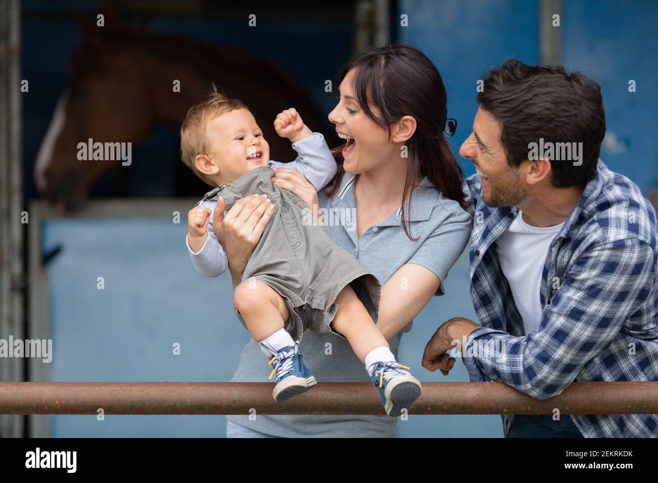 Young couple baby rural farm hi-res stock photography and images - Alamy