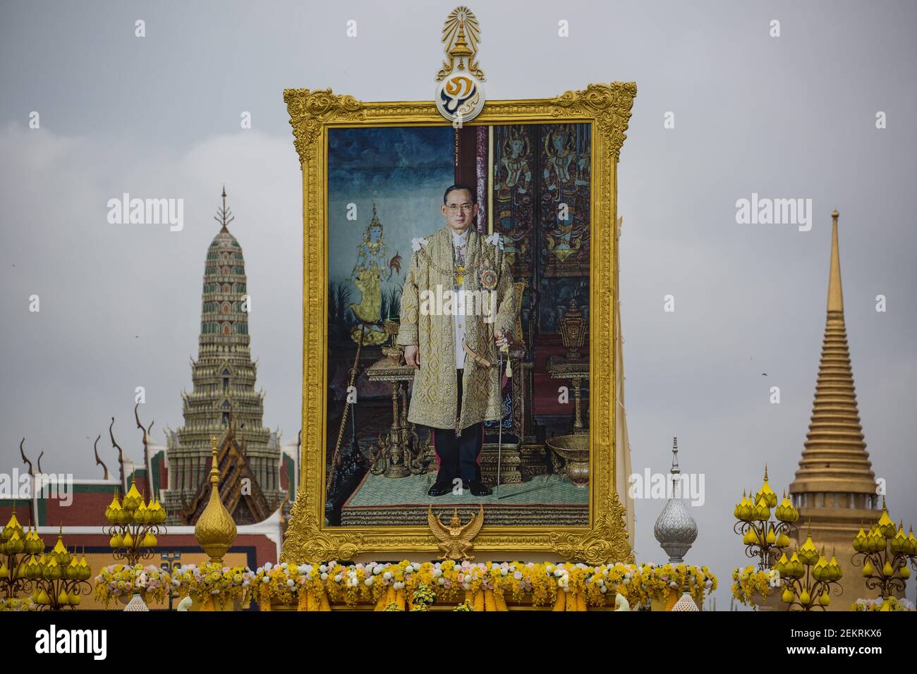 A view of a large portrait of late Thai King Bhumibol Adulyadej (Rama 9 ...