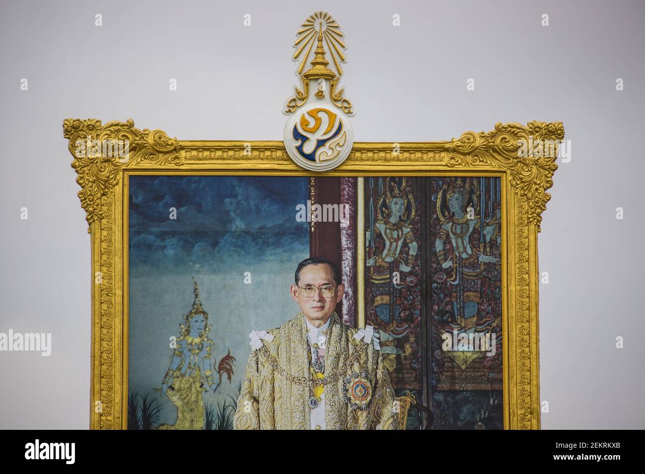 A view of a large portrait of late Thai King Bhumibol Adulyadej (Rama 9 ...