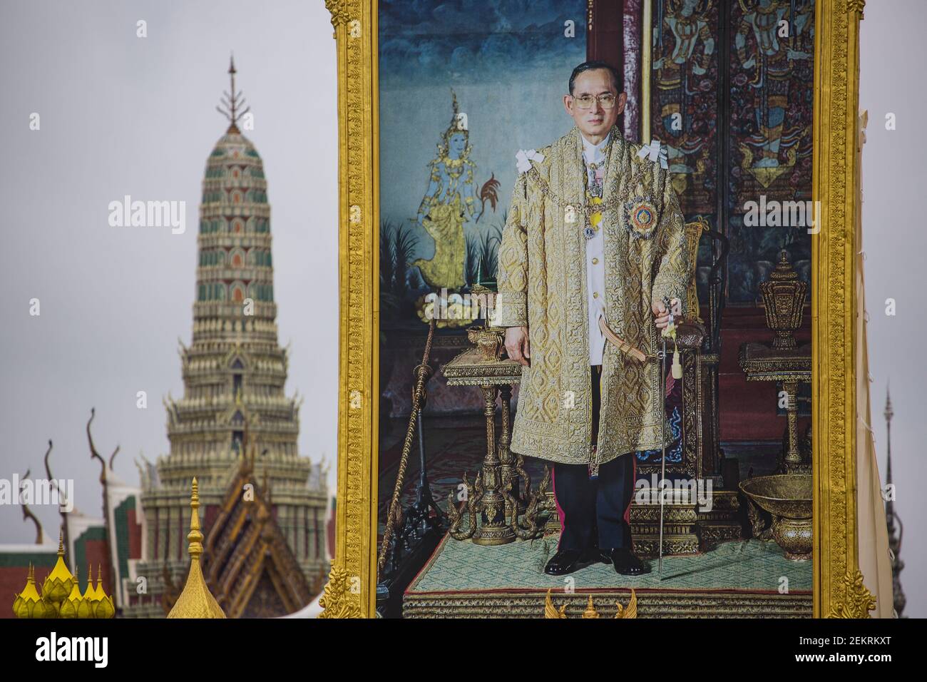 A view of a large portrait of late Thai King Bhumibol Adulyadej (Rama 9 ...