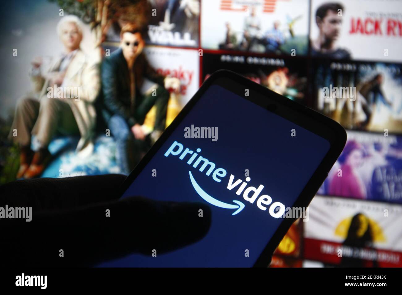 In this photo illustration, Prime Video logo seen displayed on a ...