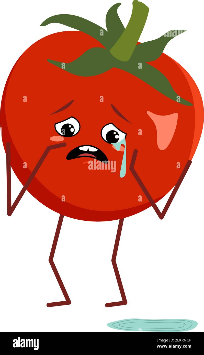 Cute tomato character with crying and tears Stock Vector Image & Art ...