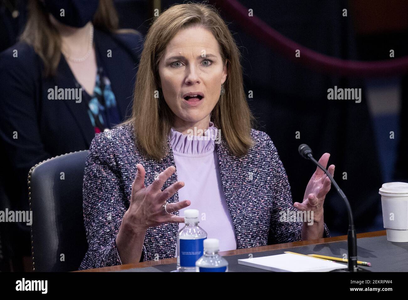 Supreme Court nominee Judge Amy Coney Barrett speaks during her ...