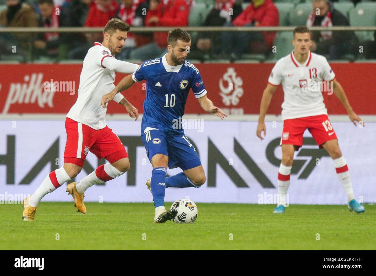 14.10.2020, Wroclaw, pilka nozna, Liga Narodow, Polska - Bosnia i ...