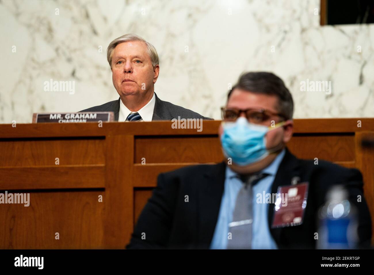 Senate Judiciary Committee Chairman Lindsey Graham (R-SC) participates ...
