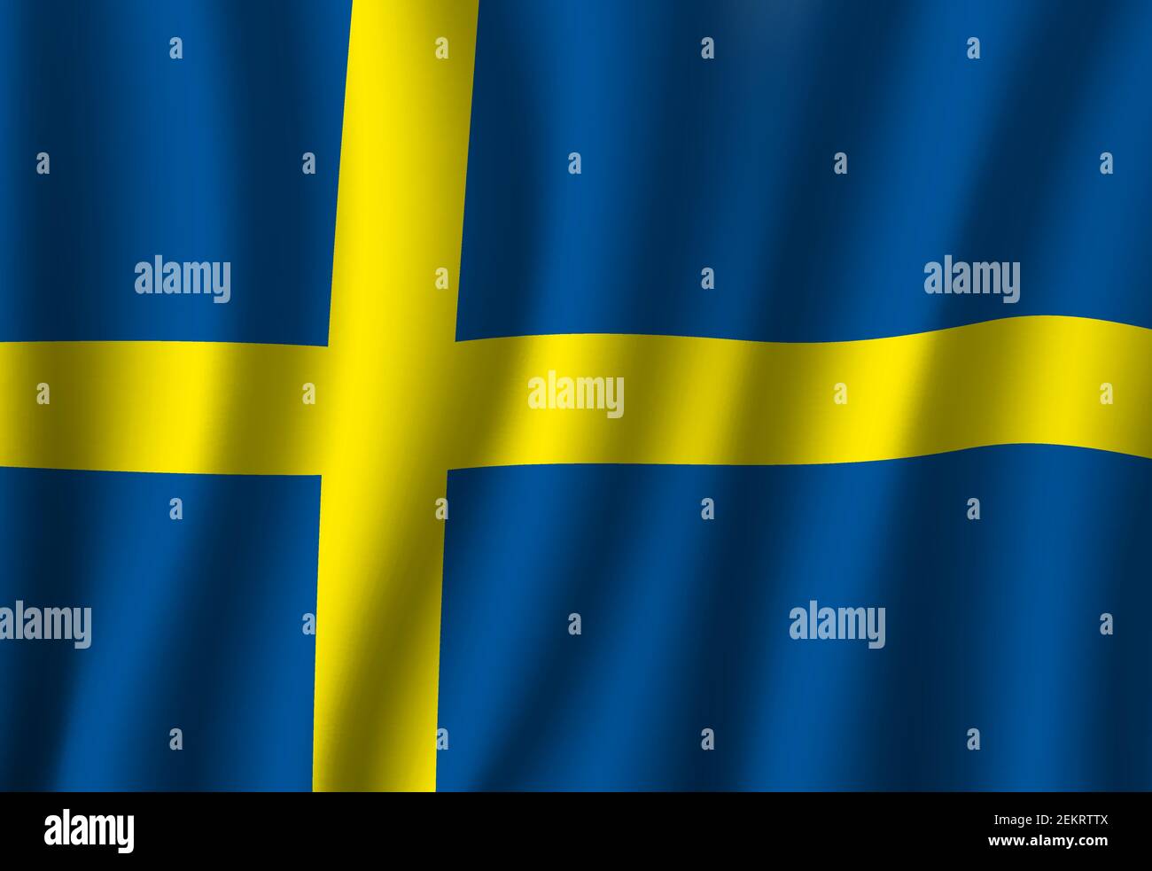 Flag of Sweden, Swedish national banner with yellow Nordic Cross on ...