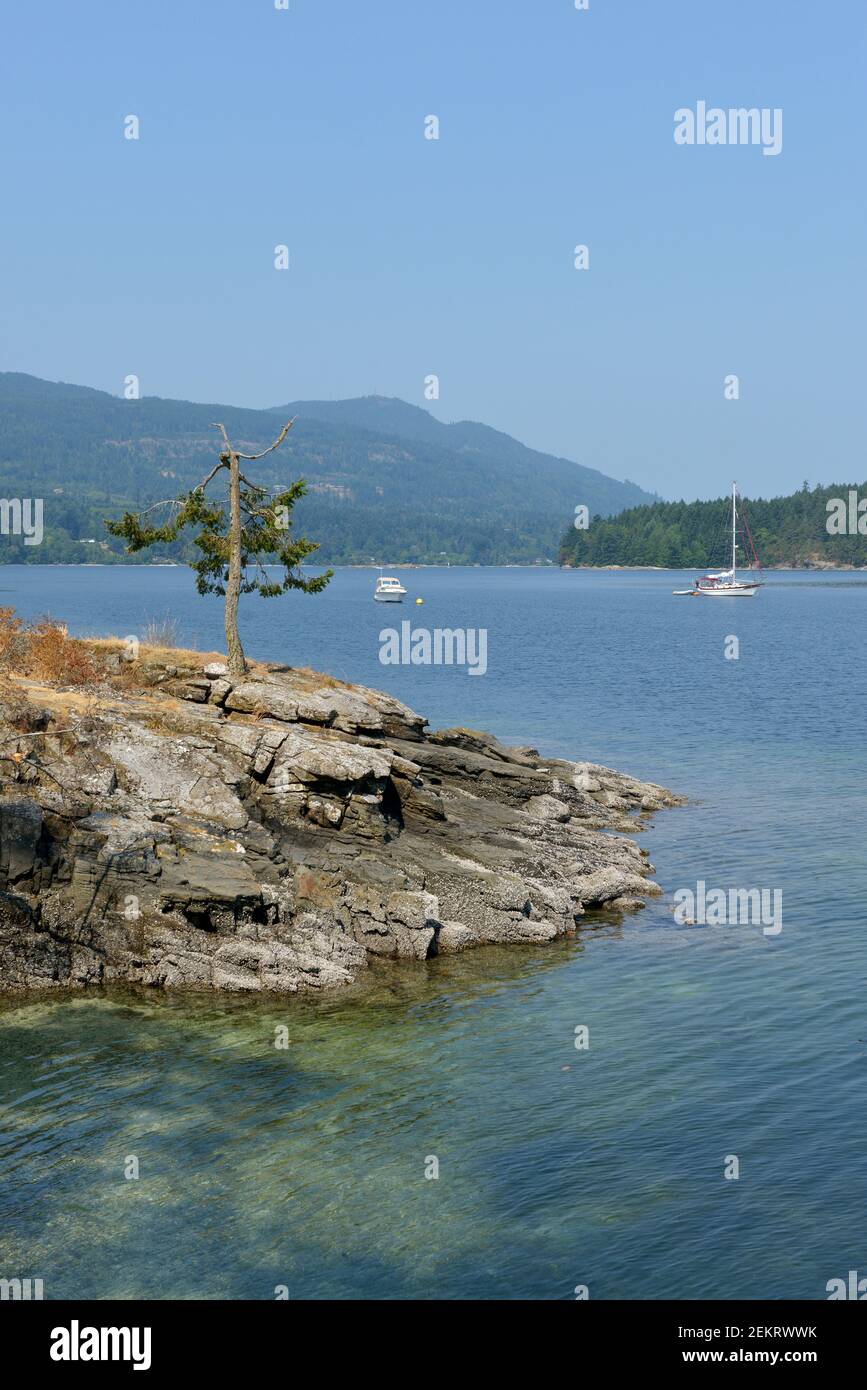 Rugged point on Russell Island, British Columbia, Canada Stock Photo ...