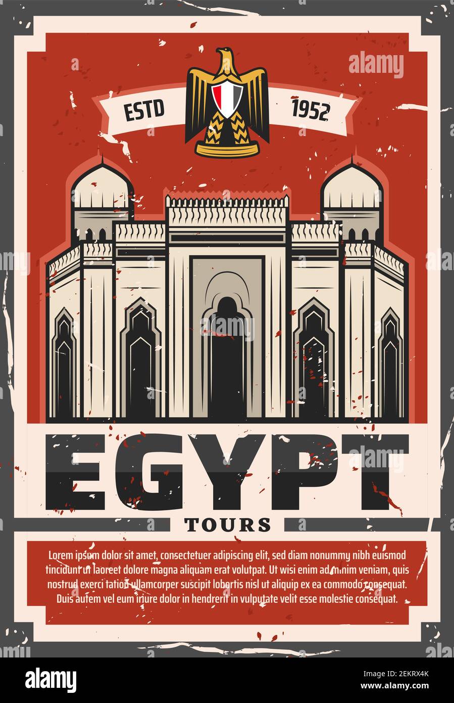 Travel to Egypt vector design of ancient Egyptian mosque in Alexandria ...